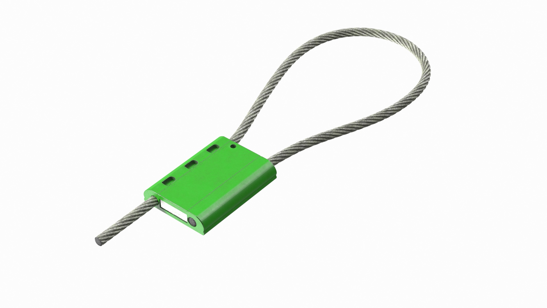 3D Green Tight Steel Cable Seal Loop - TurboSquid 2049087