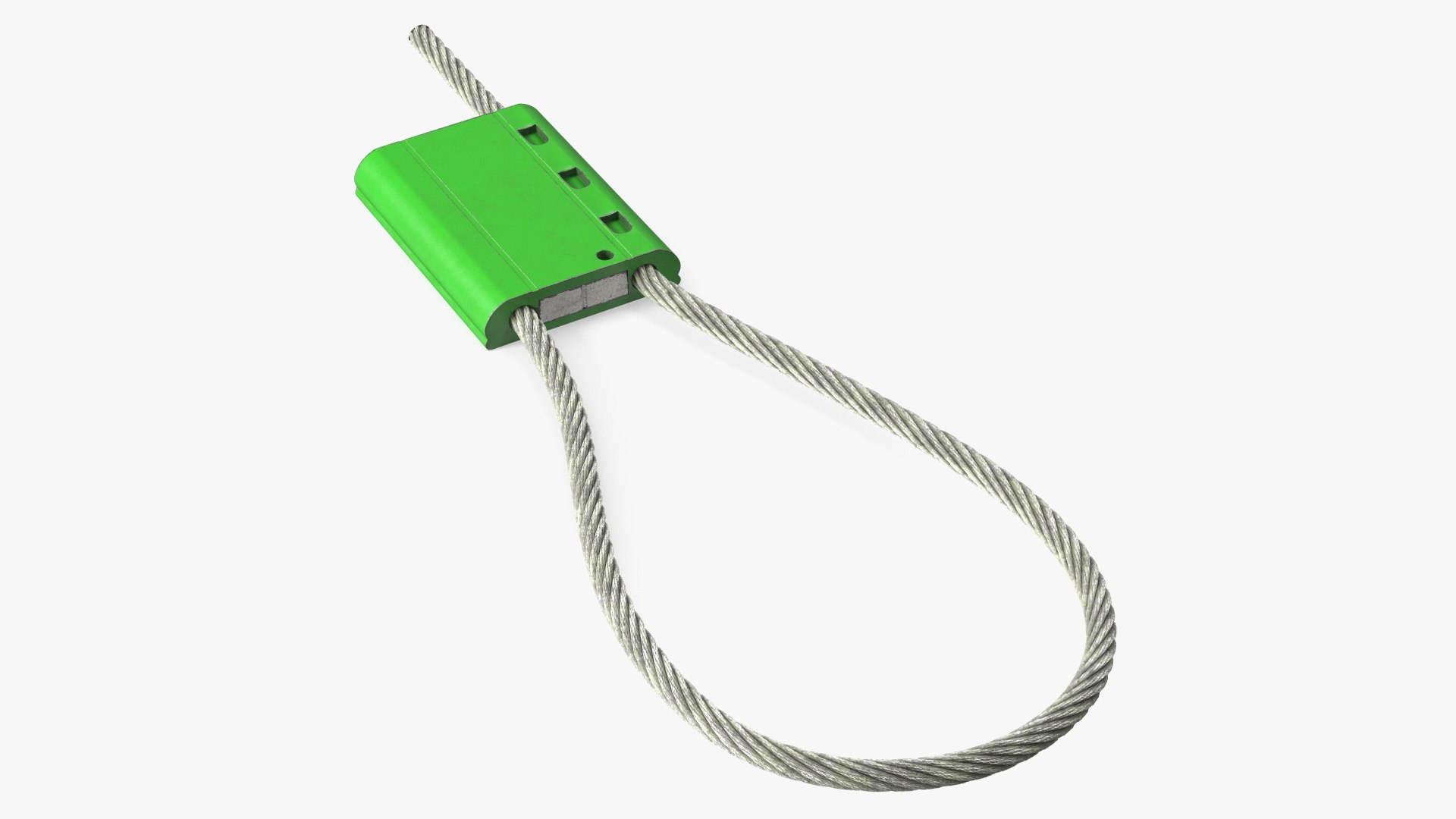 3D Green Tight Steel Cable Seal Loop - TurboSquid 2049087