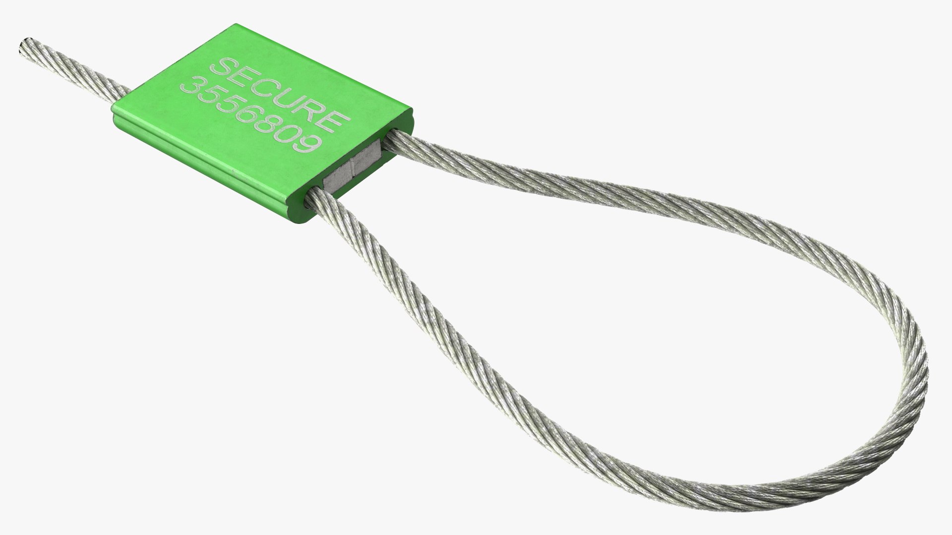 3D Green Tight Steel Cable Seal Loop - TurboSquid 2049087