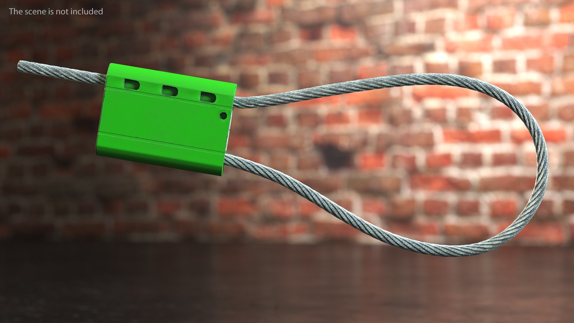 3D Green Tight Steel Cable Seal Loop - TurboSquid 2049087