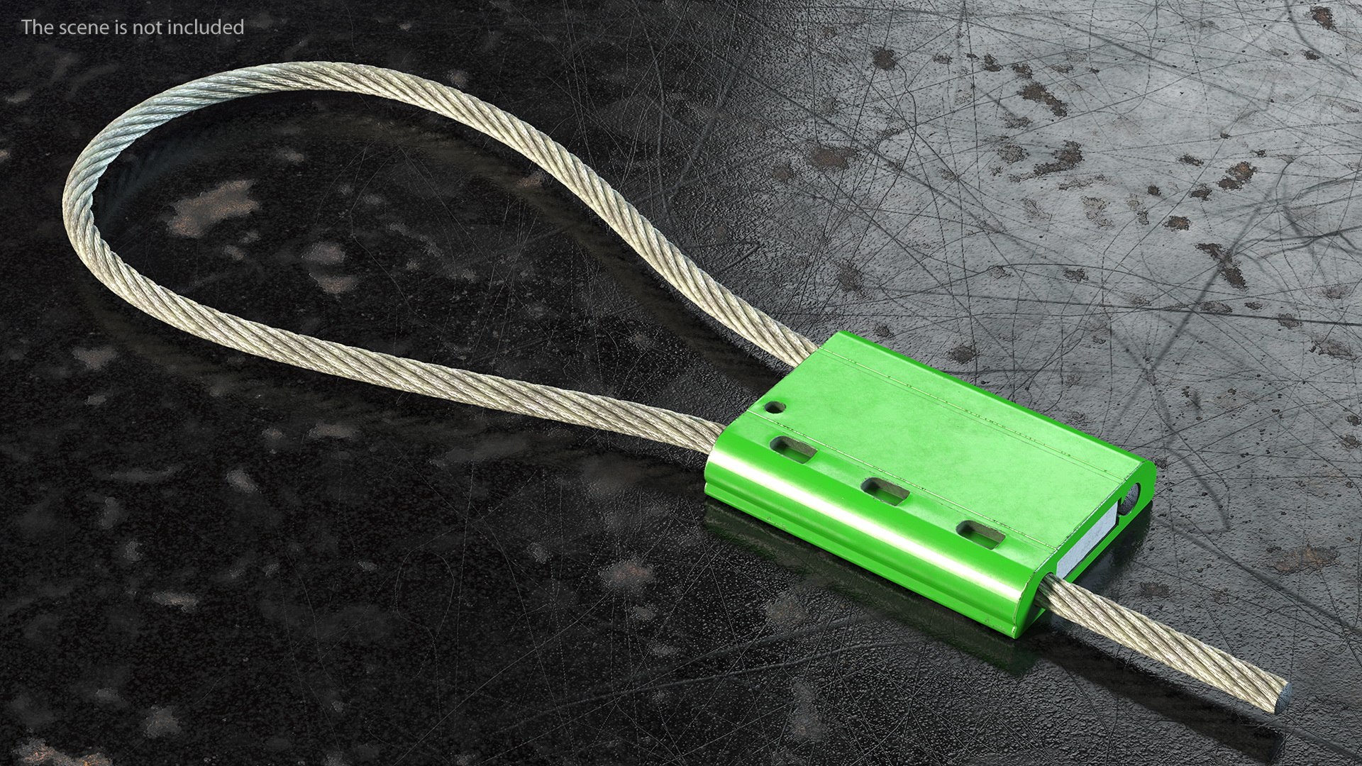 3D Green Tight Steel Cable Seal Loop - TurboSquid 2049087