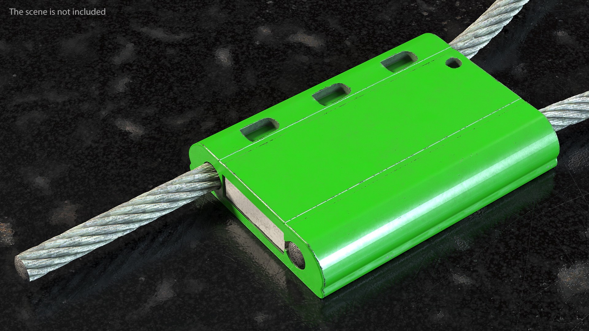 3D Green Tight Steel Cable Seal Loop - TurboSquid 2049087