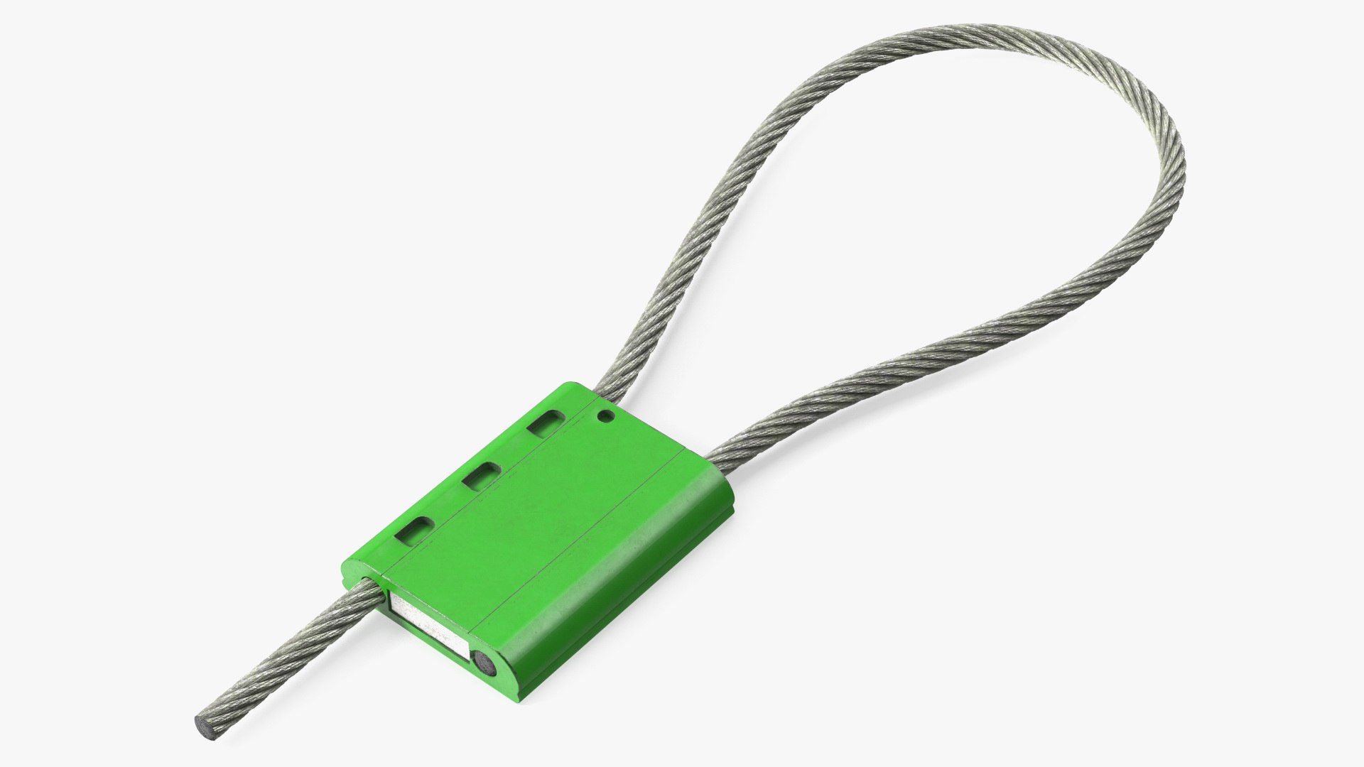 3D Green Tight Steel Cable Seal Loop - TurboSquid 2049087