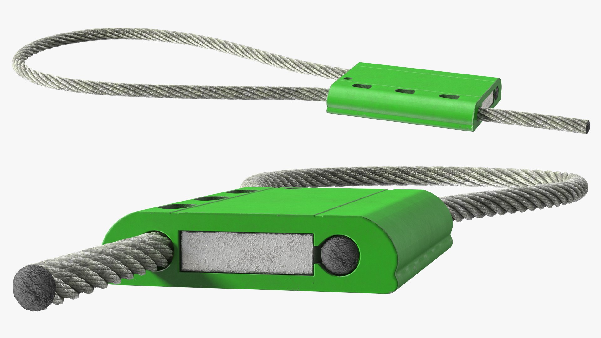 3D Green Tight Steel Cable Seal Loop - TurboSquid 2049087