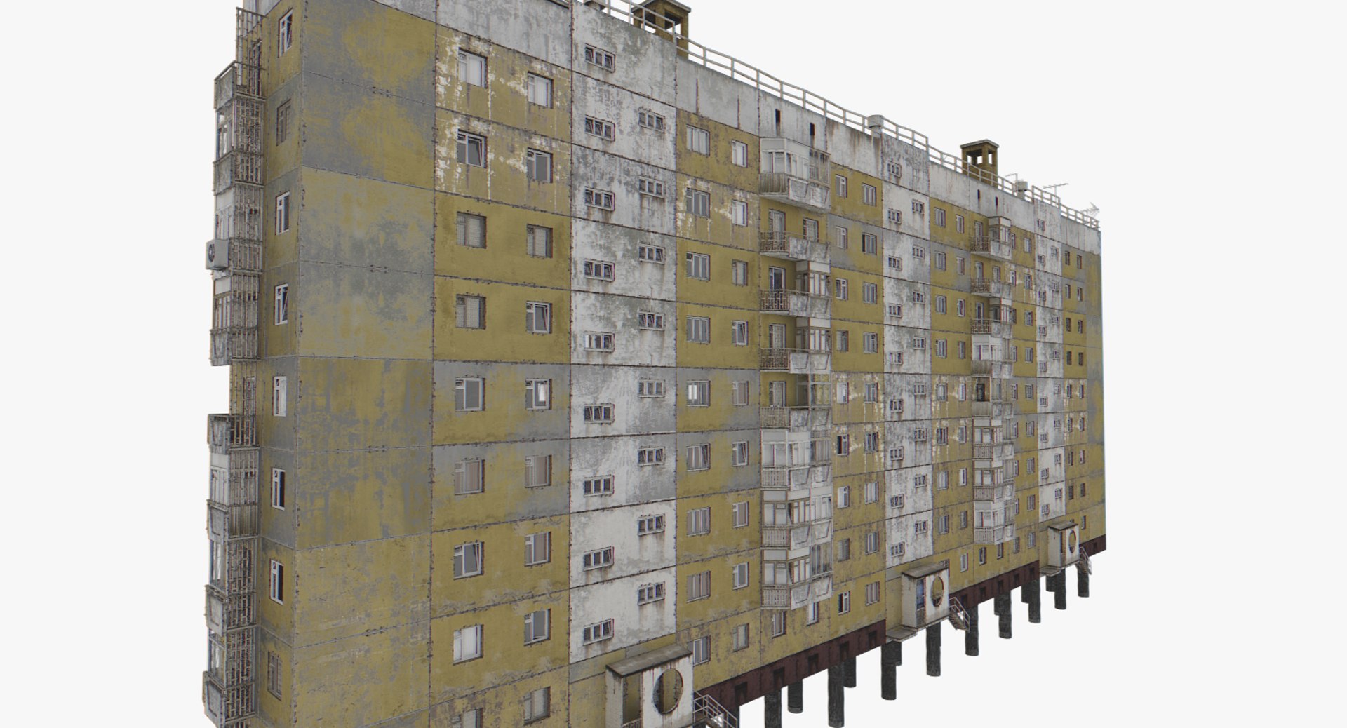 Soviet Building City 3D Model - TurboSquid 1378484