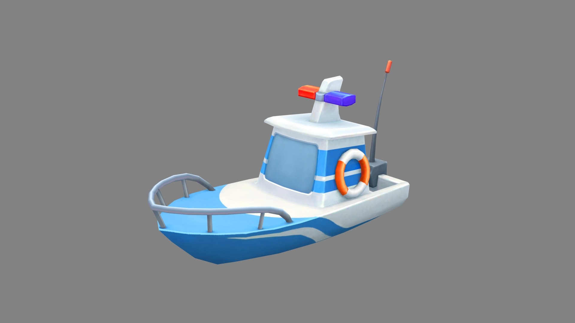 3D Cartoon Coast Guard Ship - TurboSquid 2115596