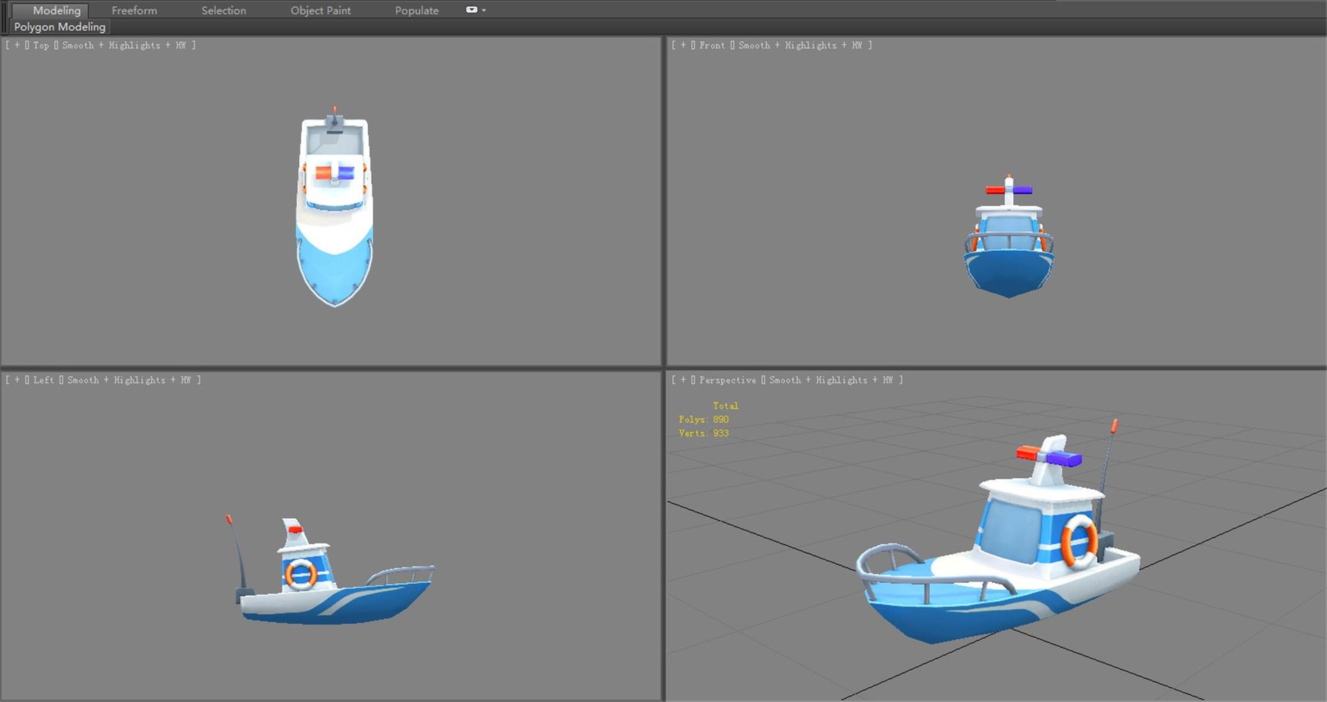 3D Cartoon Coast Guard Ship - TurboSquid 2115596