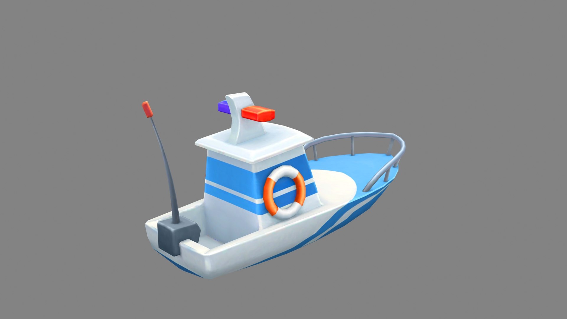 3D Cartoon Coast Guard Ship - TurboSquid 2115596