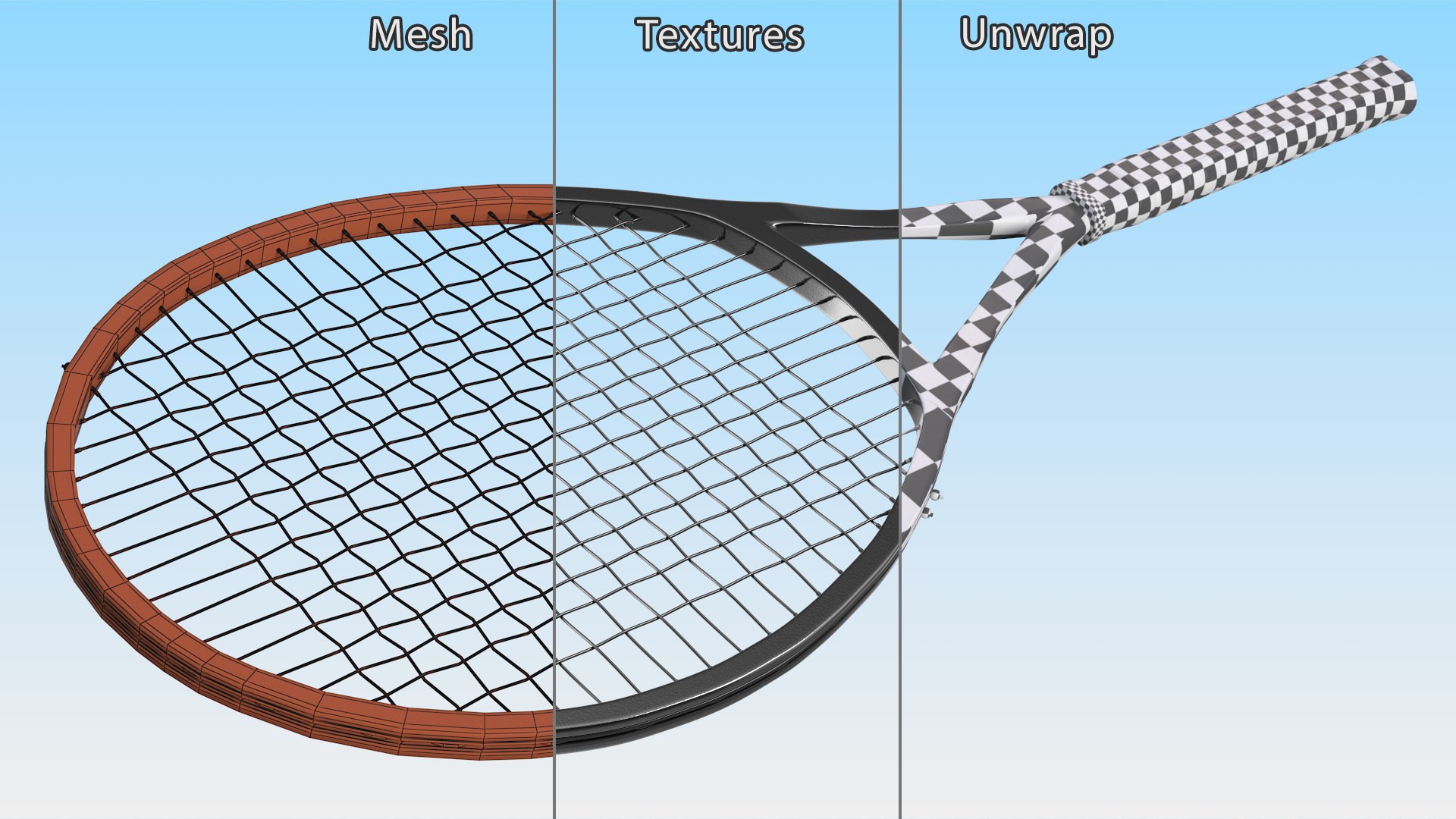 3D Black Tennis Racket - TurboSquid 2149942