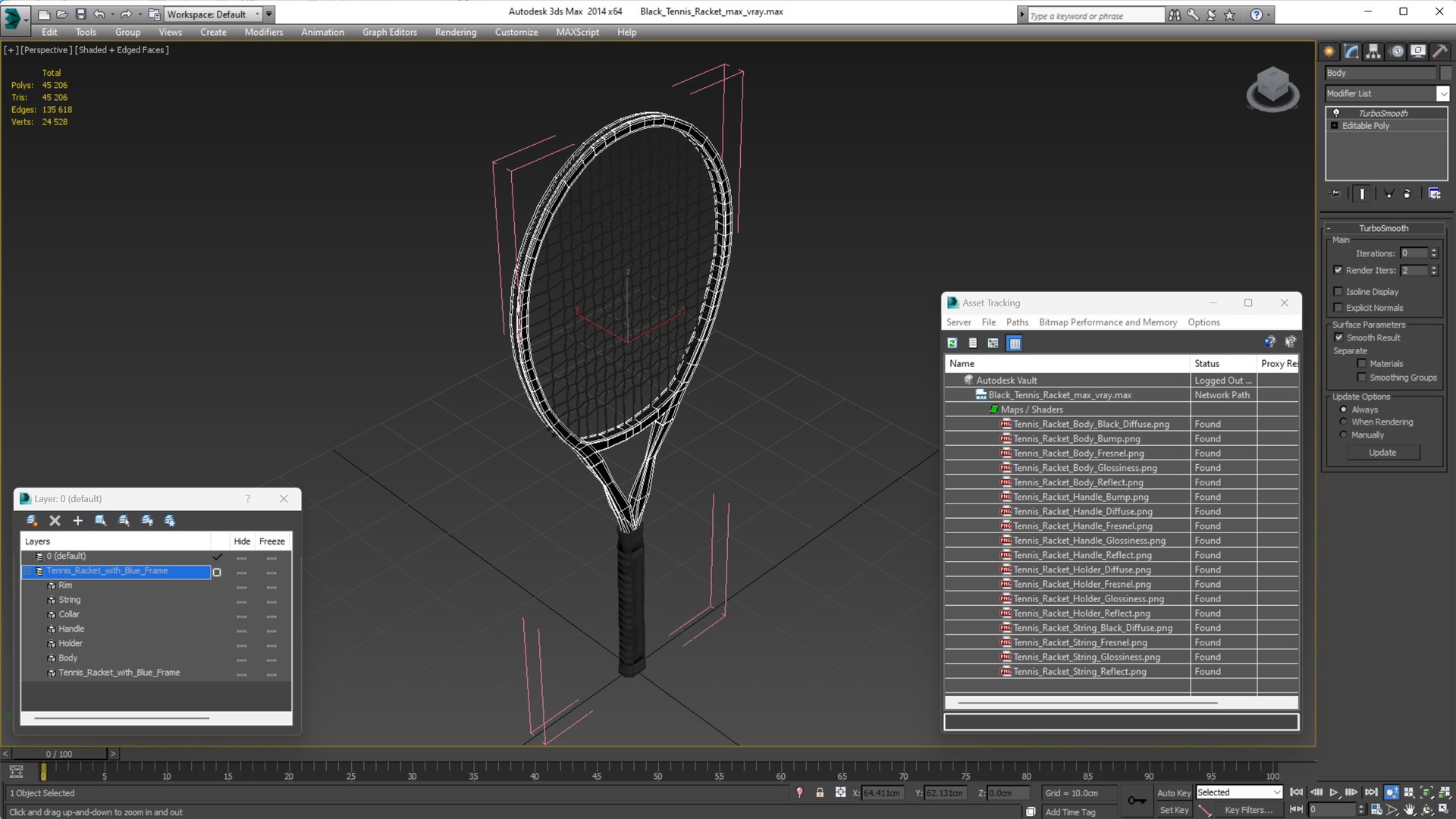3D Black Tennis Racket - TurboSquid 2149942