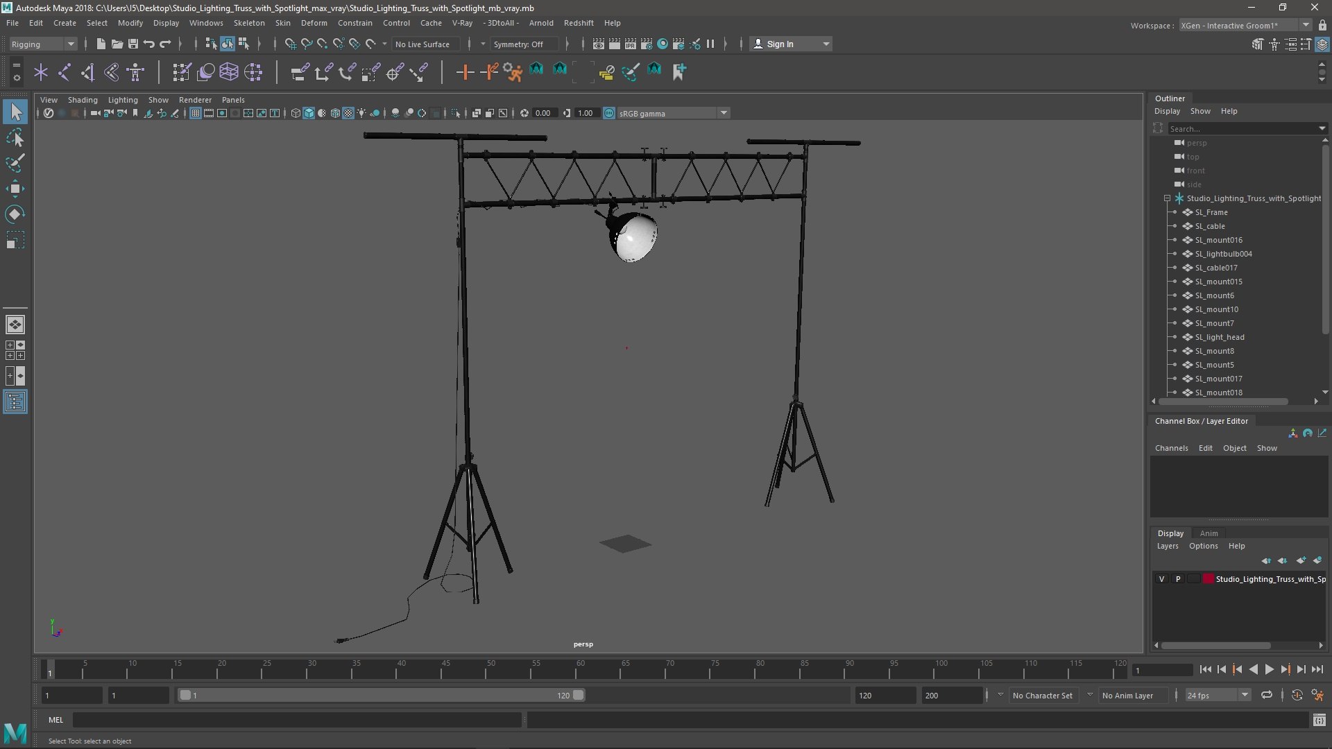Studio Lighting Truss With Spotlight 3D Model - TurboSquid 2316352