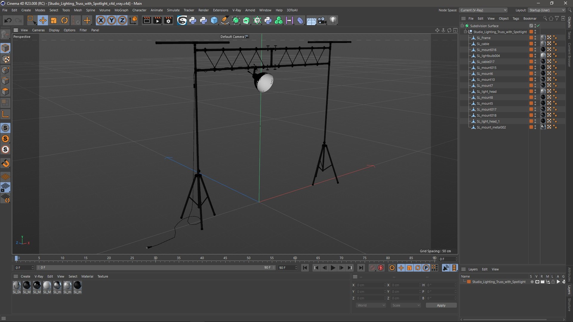 Studio Lighting Truss With Spotlight 3D Model - TurboSquid 2316352