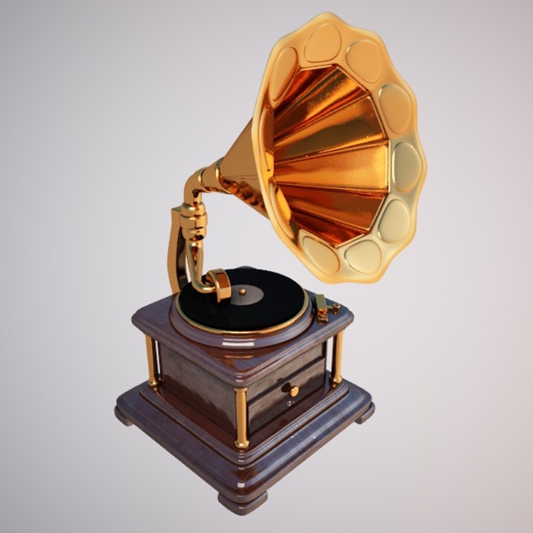 3d gramophone vintage model