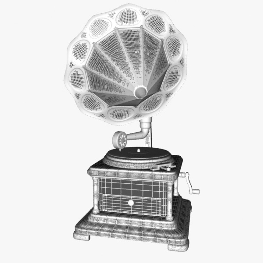 3d gramophone vintage model