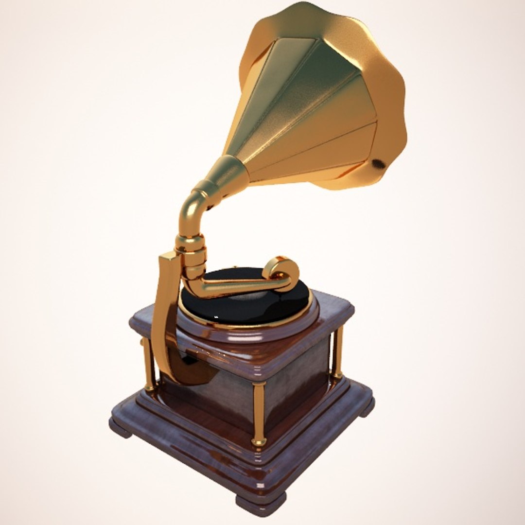 3d gramophone vintage model