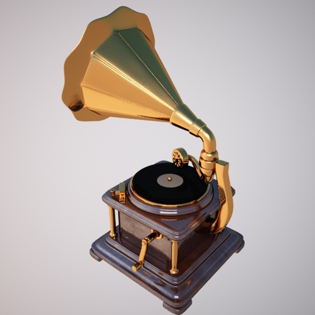 3d gramophone vintage model