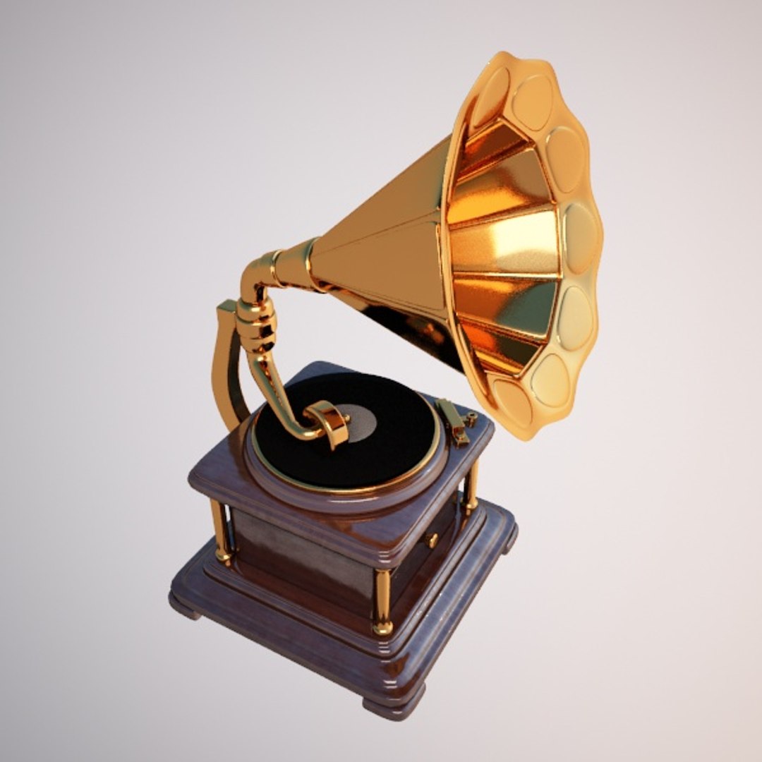 3d gramophone vintage model