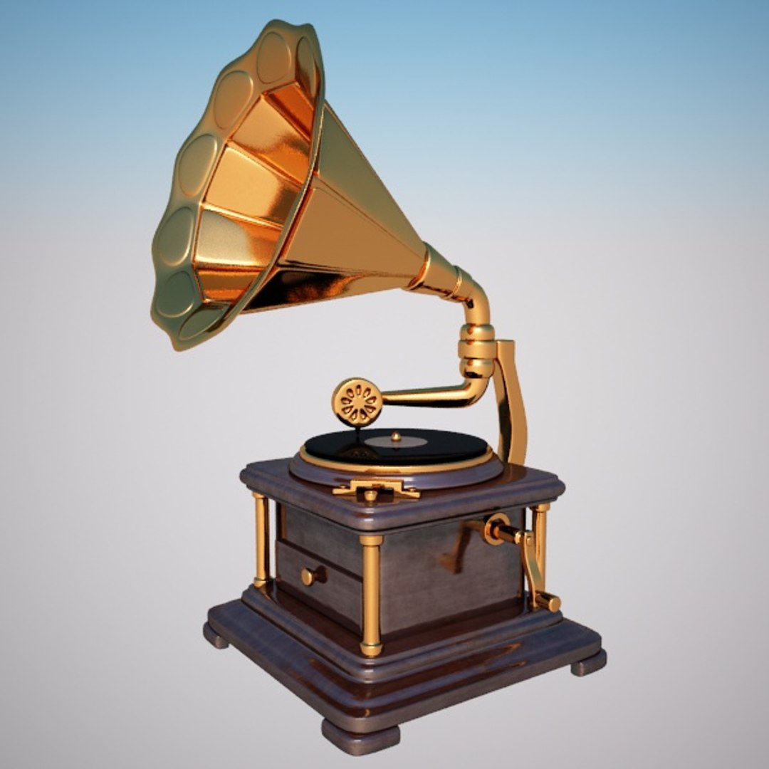 3d gramophone vintage model