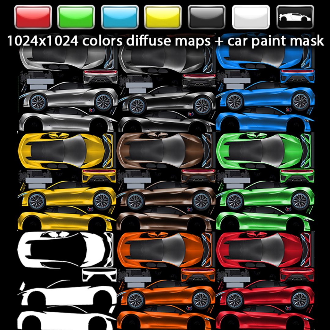Generic Supercars Colors Car 3ds
