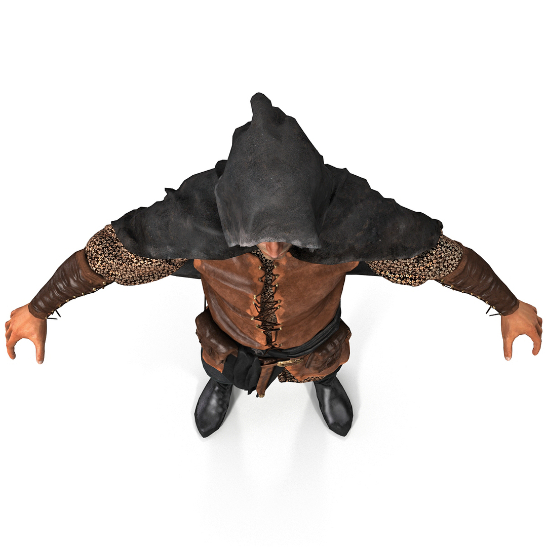 medieval thief rigged 3d model