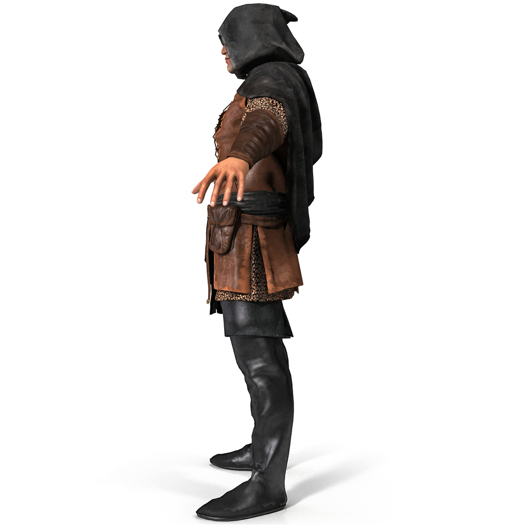 medieval thief rigged 3d model
