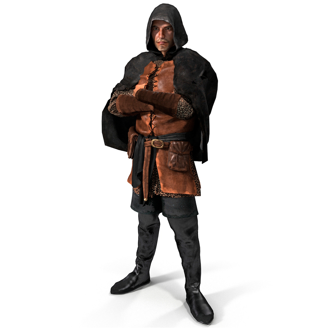 medieval thief rigged 3d model