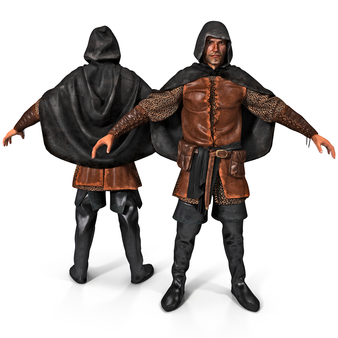 medieval thief rigged 3d model
