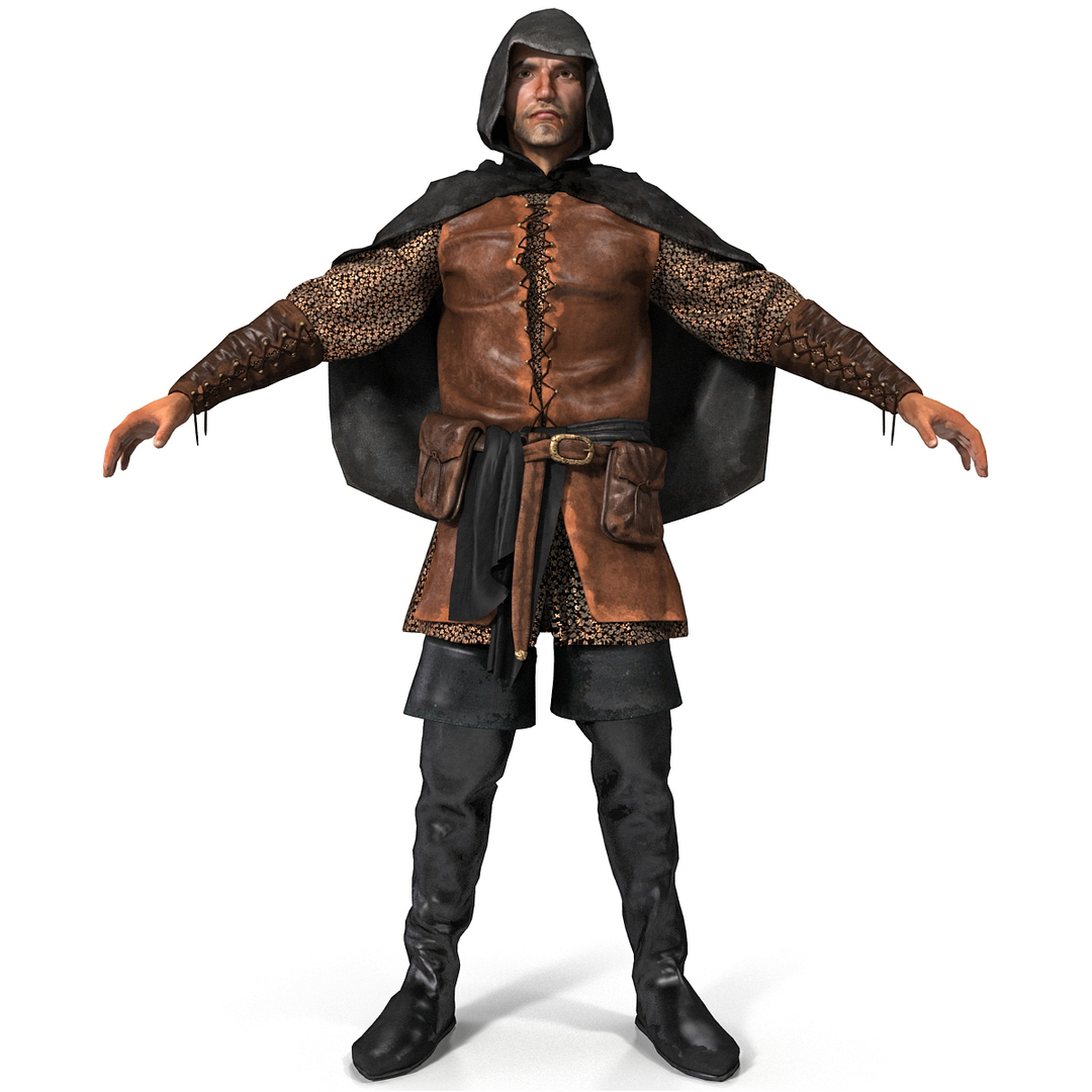 medieval thief rigged 3d model