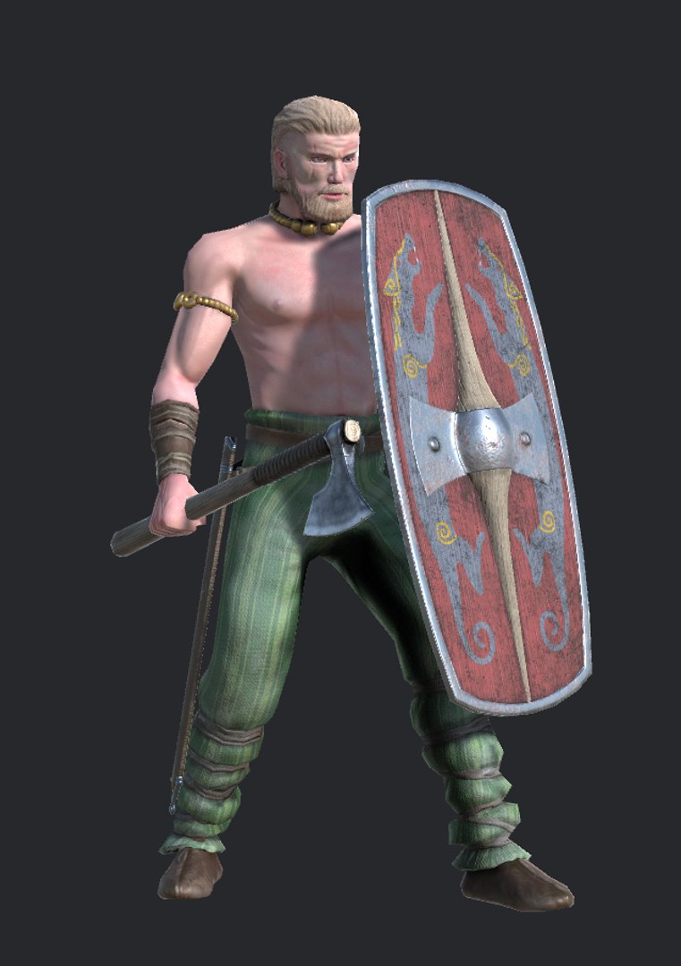 Celtic Warrior Character Greid 3d Model