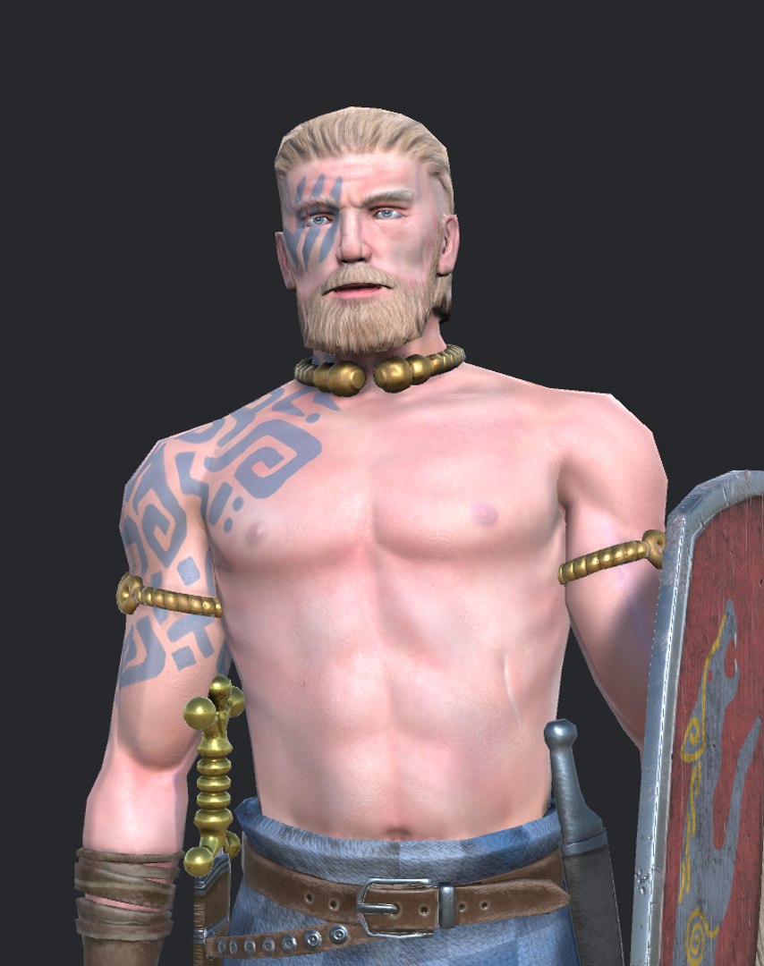 Celtic Warrior Character Greid 3d Model