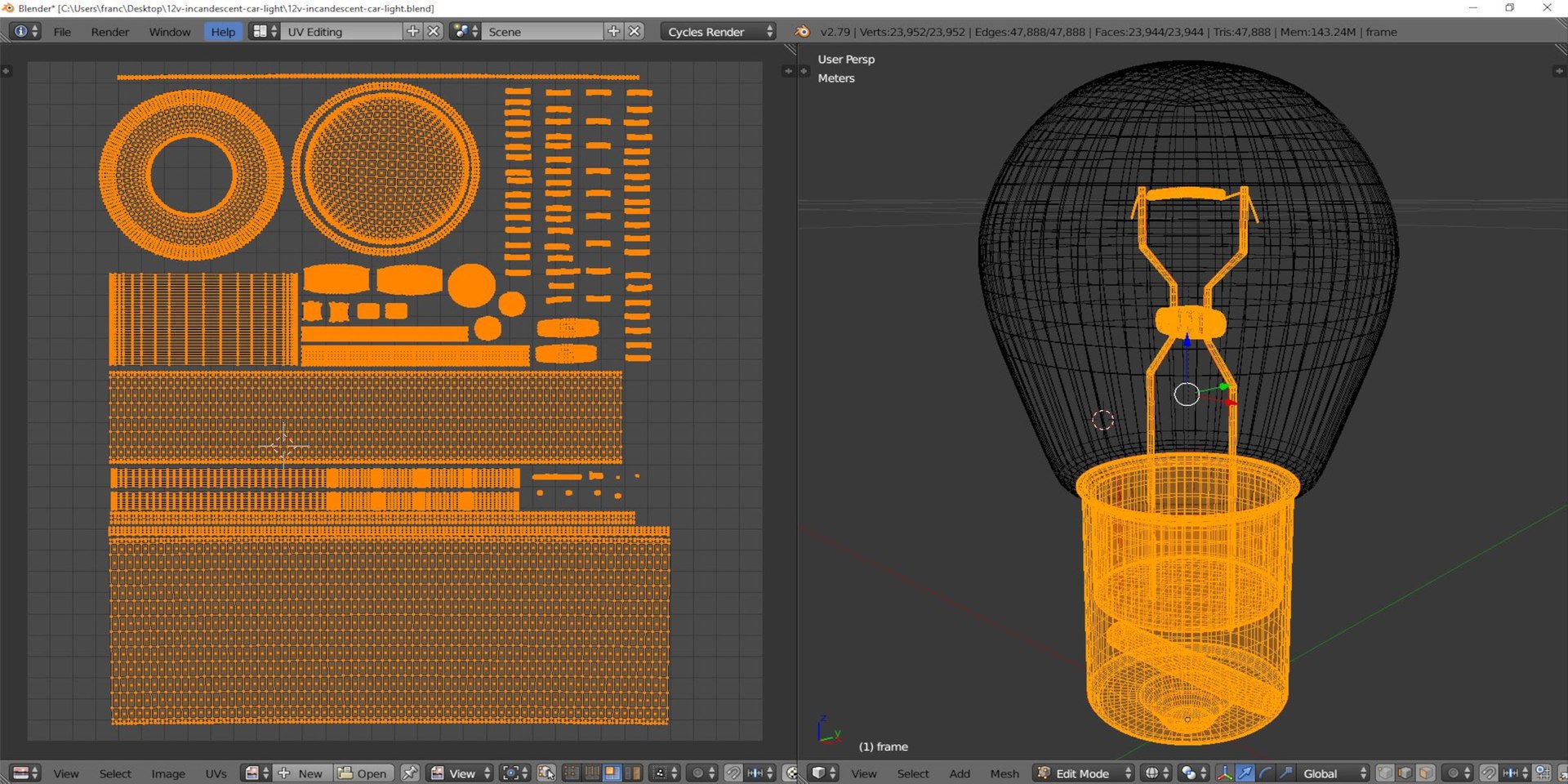 12V Incandescent Car Light 3D - TurboSquid 1772874