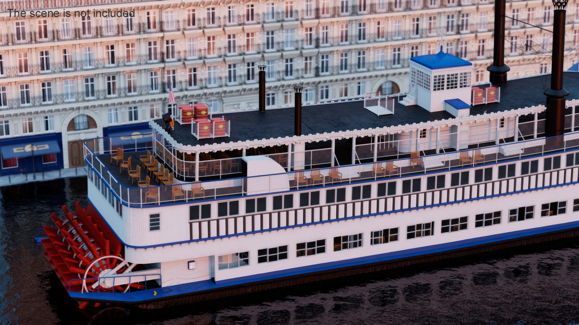 Paddle Wheeled Steamboat Rigged For Cinema 4D 3D Model - TurboSquid 2340243