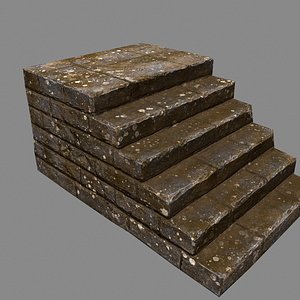 3d stairs rock model
