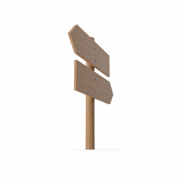 3D Wooden Sign Post - TurboSquid 1838862