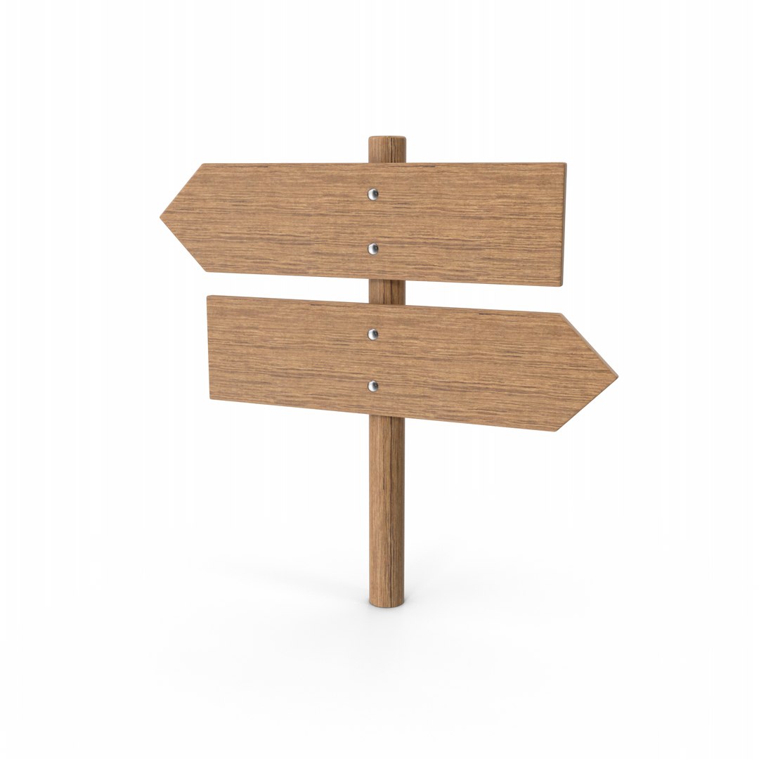 3D Wooden Sign Post - TurboSquid 1838862