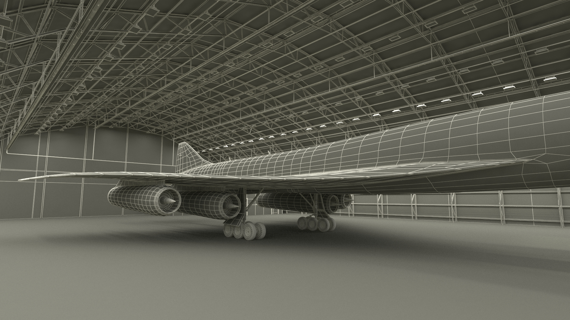 3D Overture Supersonic Jet Aircraft In Hangar - TurboSquid 2270325