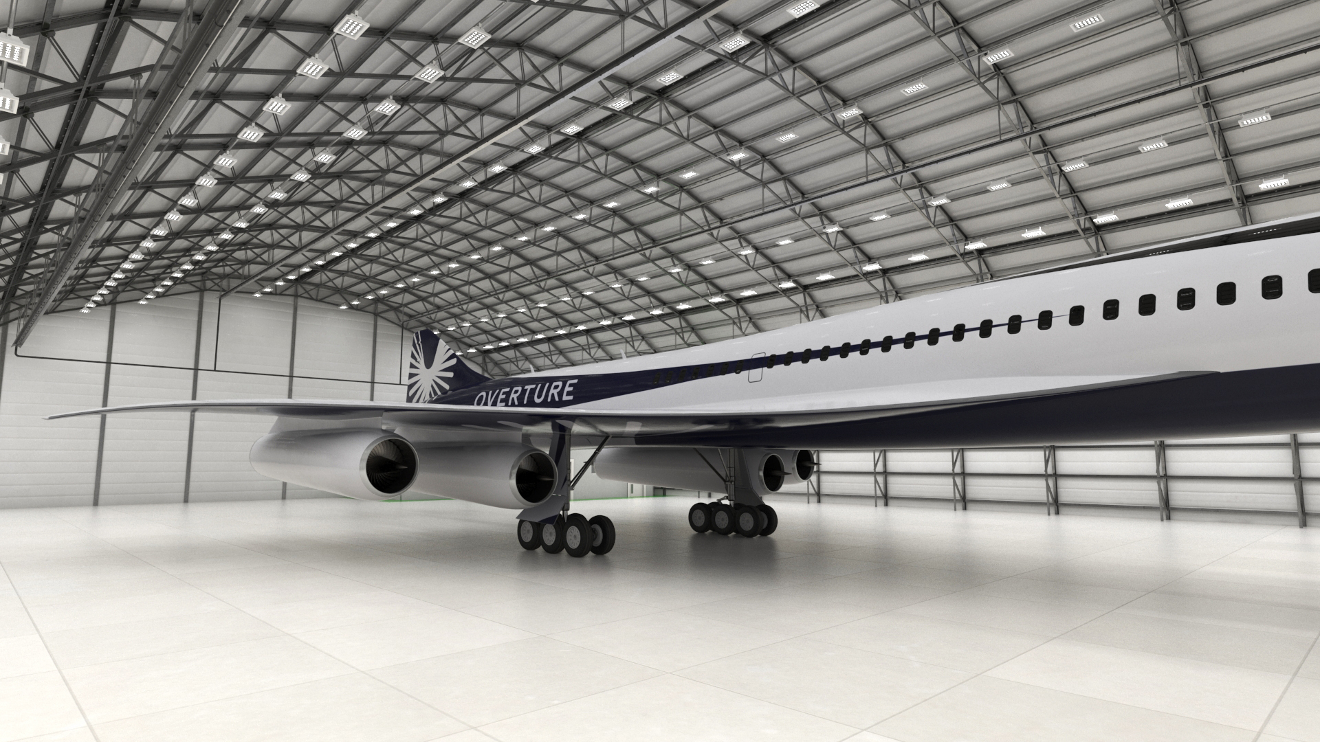 3D Overture Supersonic Jet Aircraft In Hangar - TurboSquid 2270325