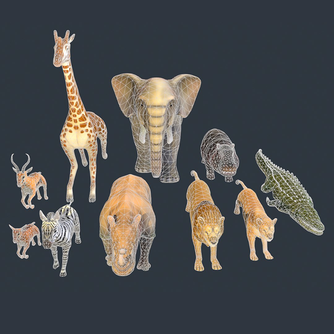 African Safari Savannah Animals Essential Pack Rigged Animated Collection 3D Model - TurboSquid ...