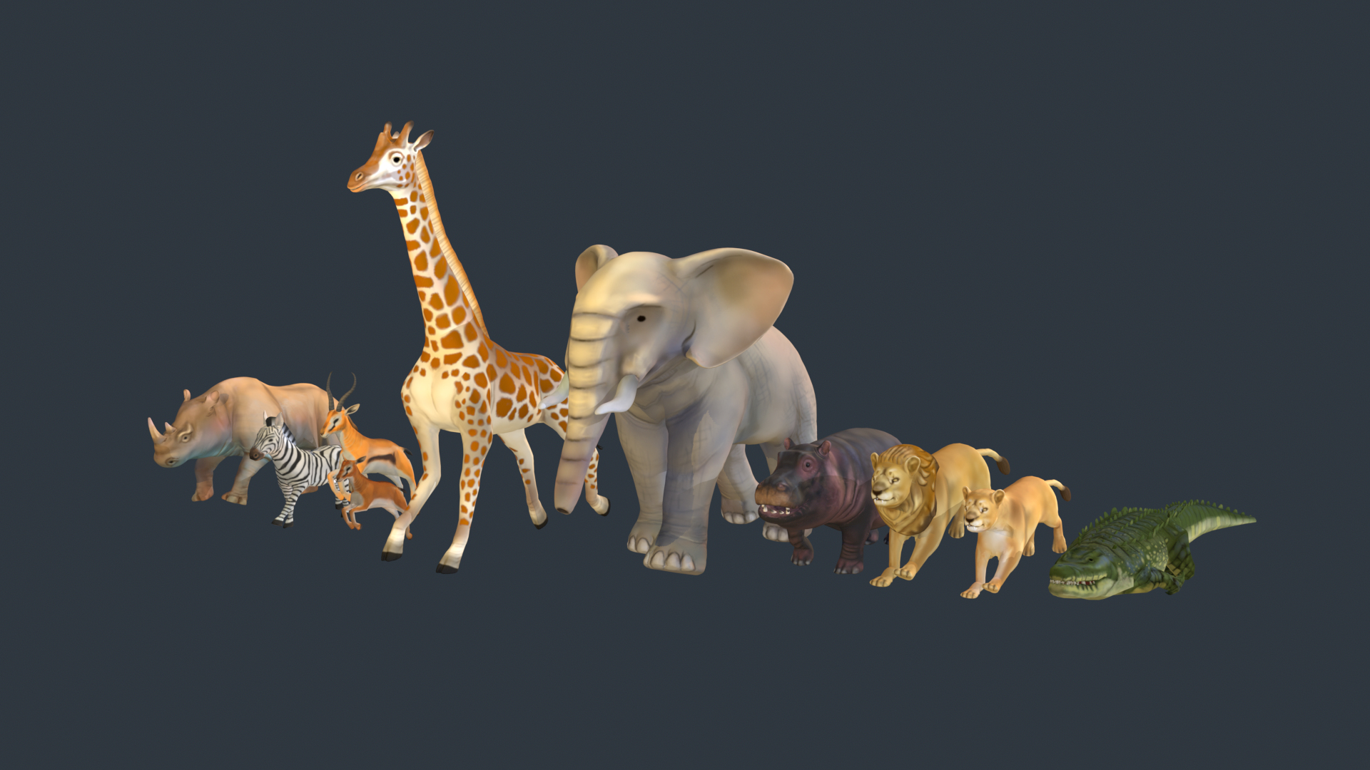 African Safari Savannah Animals Essential Pack Rigged Animated Collection 3D Model - TurboSquid ...