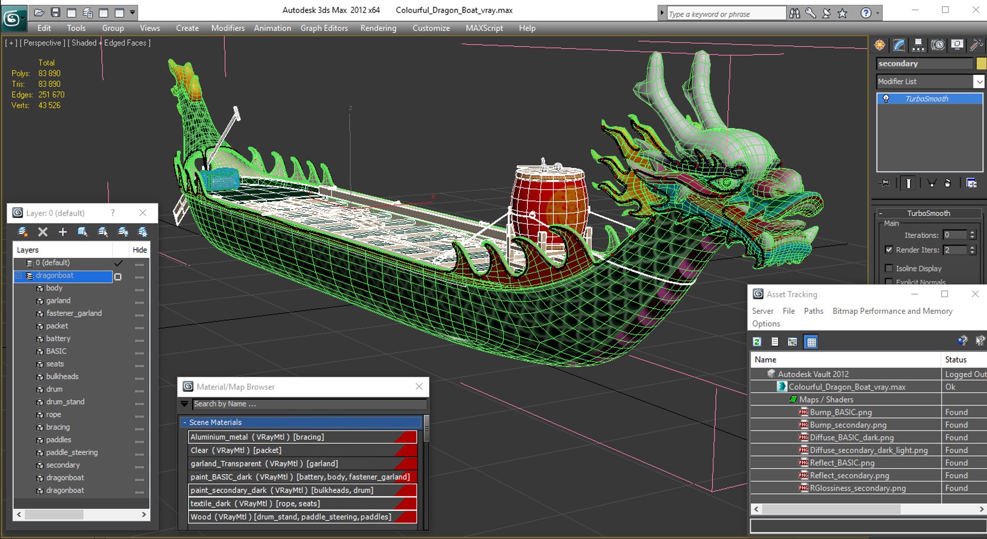 Colourful Dragon Boat 3D Model - TurboSquid 1368267