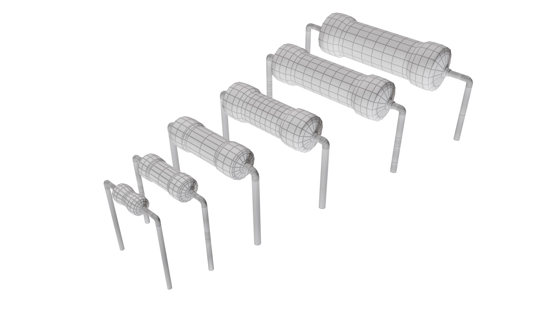 Set Of Resistors Electronic Components 3D Model - TurboSquid 2333868