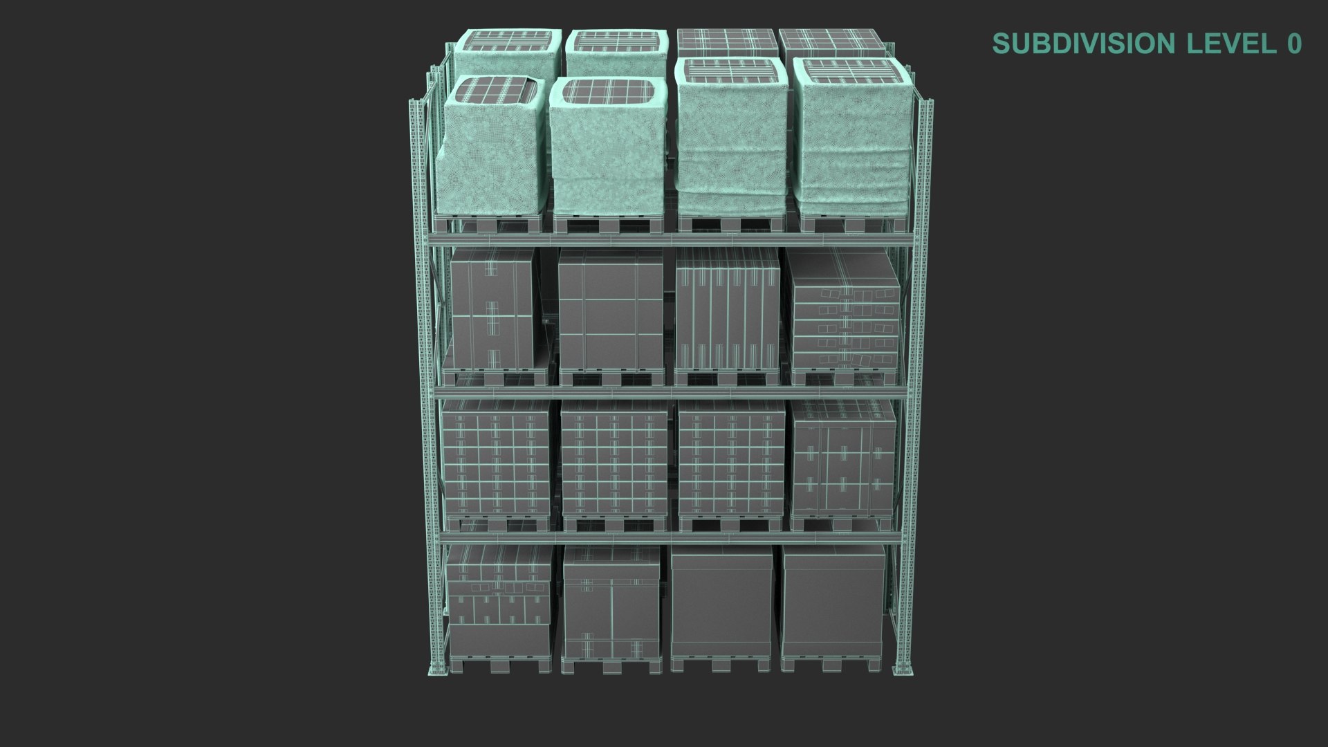 3D model Warehouse Shelf With Pallets - TurboSquid 2082730