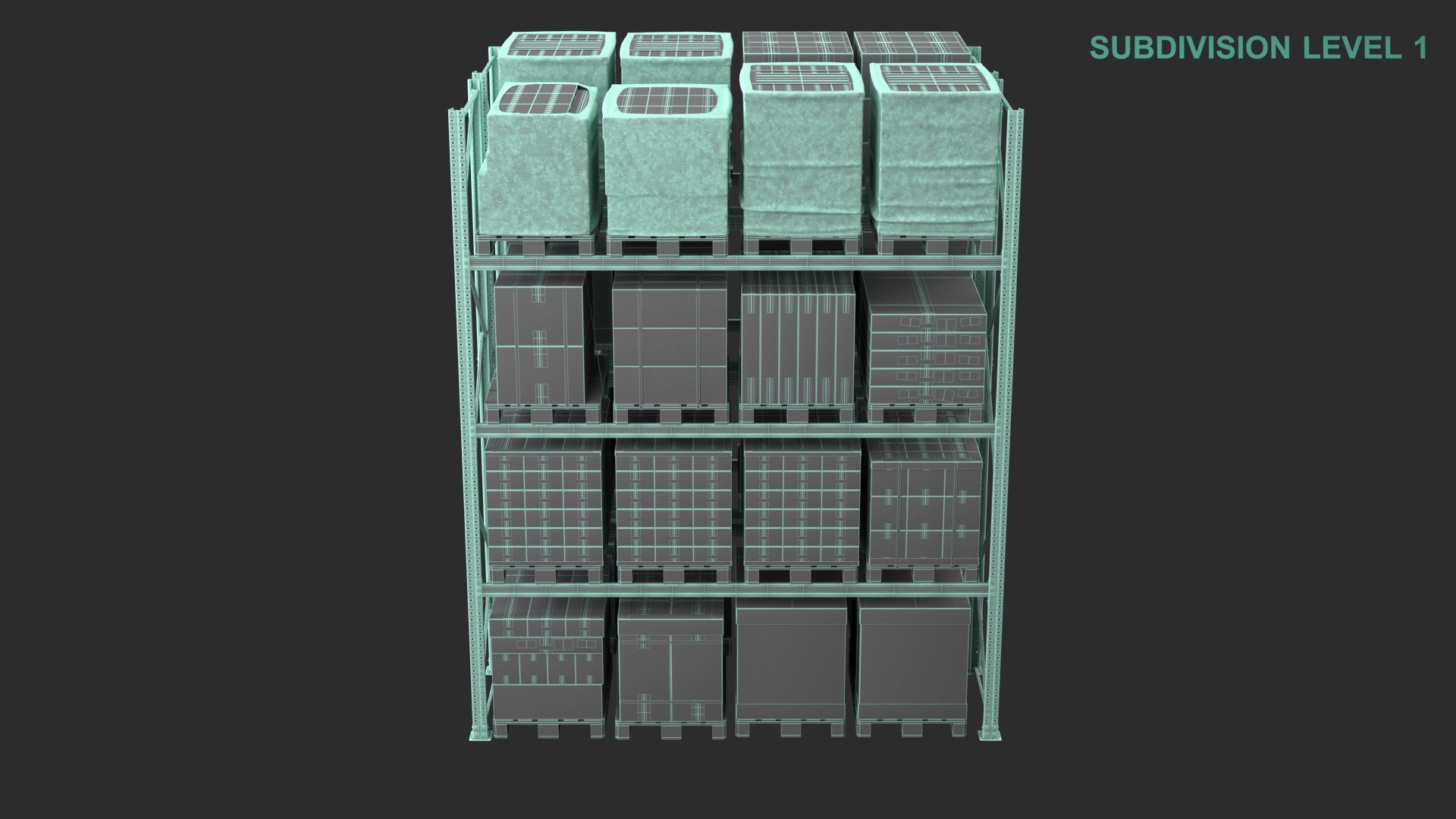 3D model Warehouse Shelf With Pallets - TurboSquid 2082730
