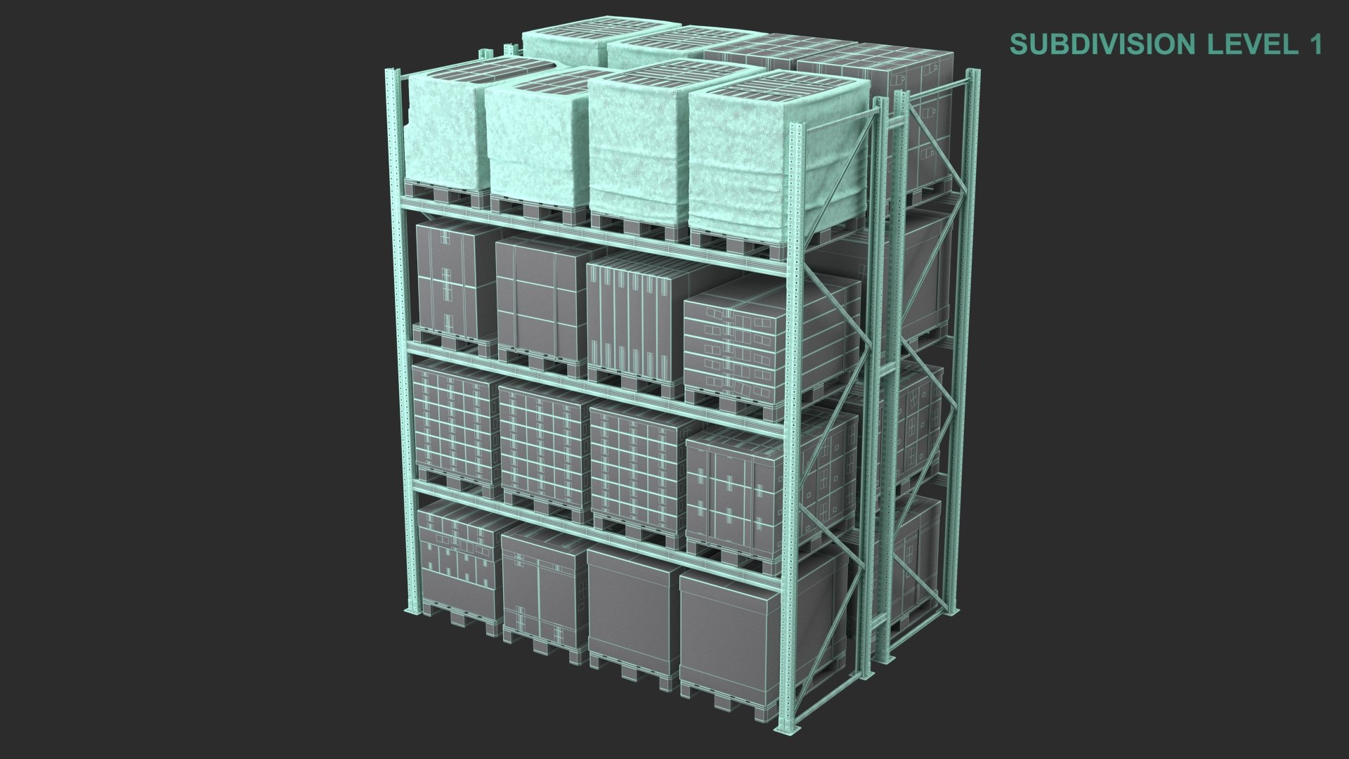 3D model Warehouse Shelf With Pallets - TurboSquid 2082730