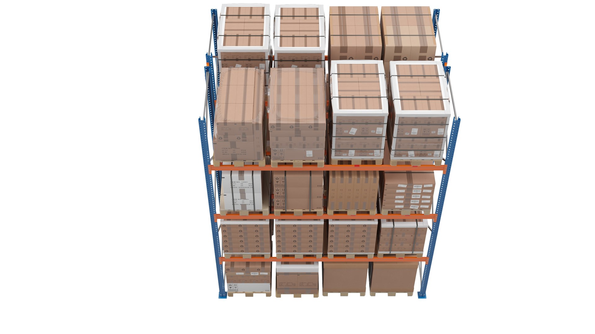 3D Model Warehouse Shelf With Pallets - TurboSquid 2082730