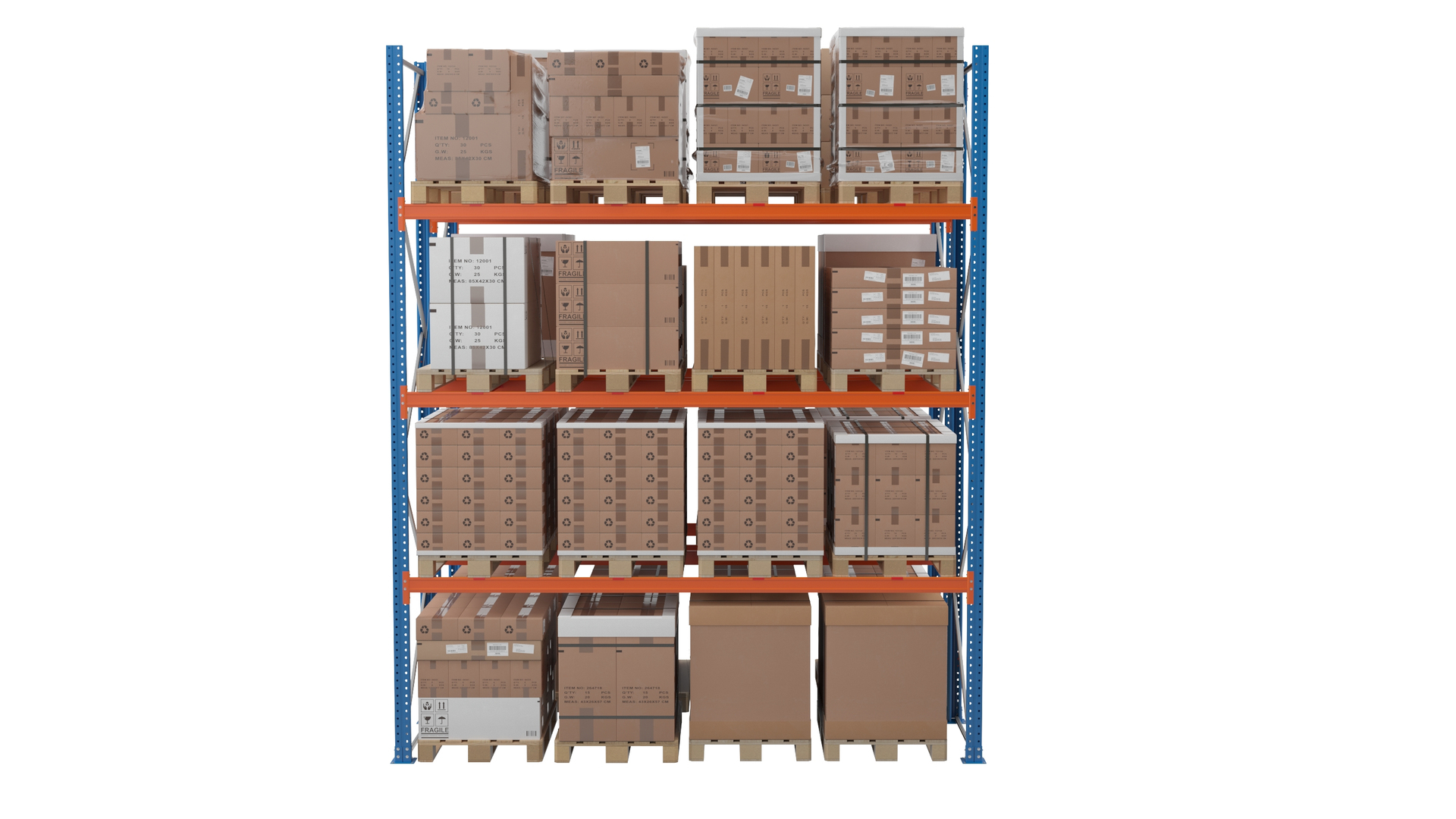 3D Model Warehouse Shelf With Pallets - TurboSquid 2082730