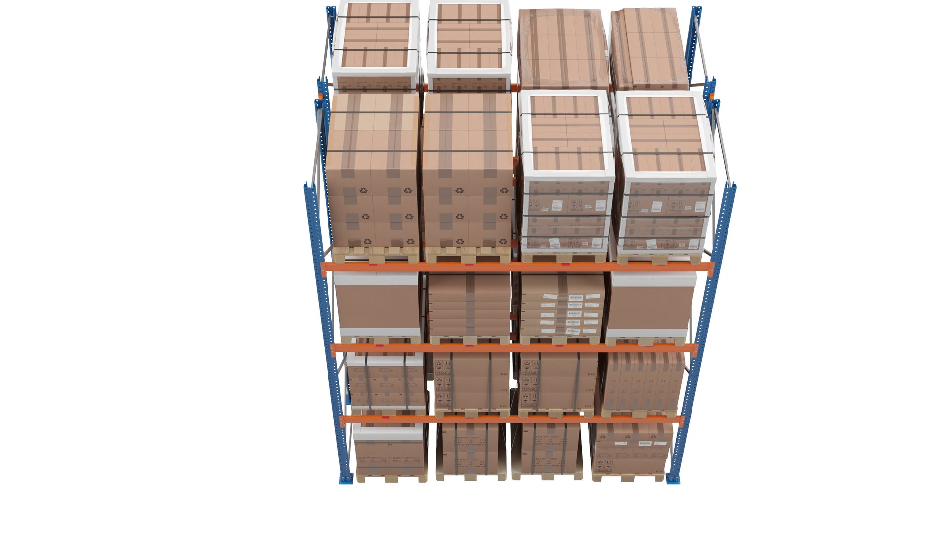 3D Model Warehouse Shelf With Pallets - TurboSquid 2082730