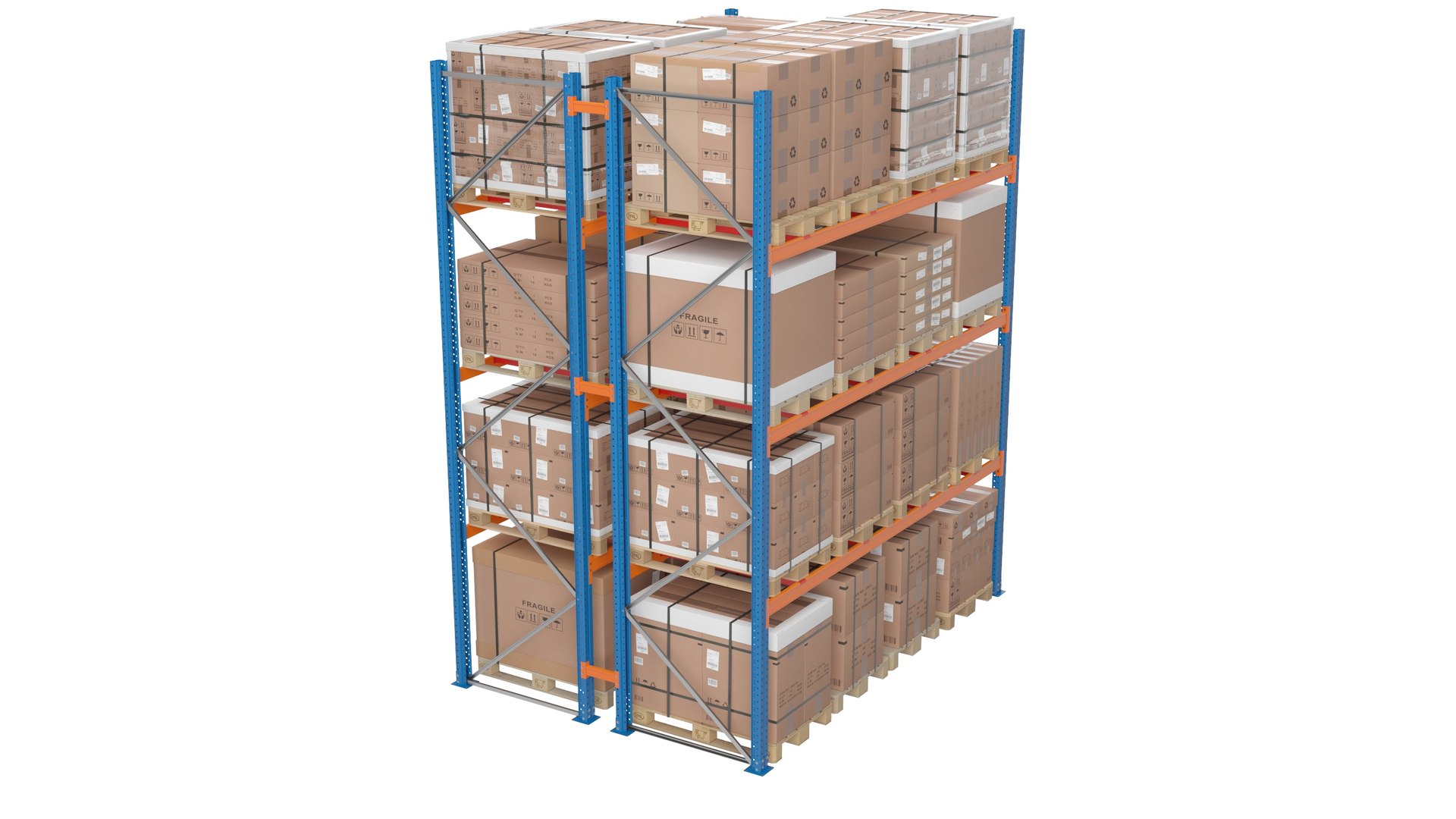 3D Model Warehouse Shelf With Pallets - TurboSquid 2082730