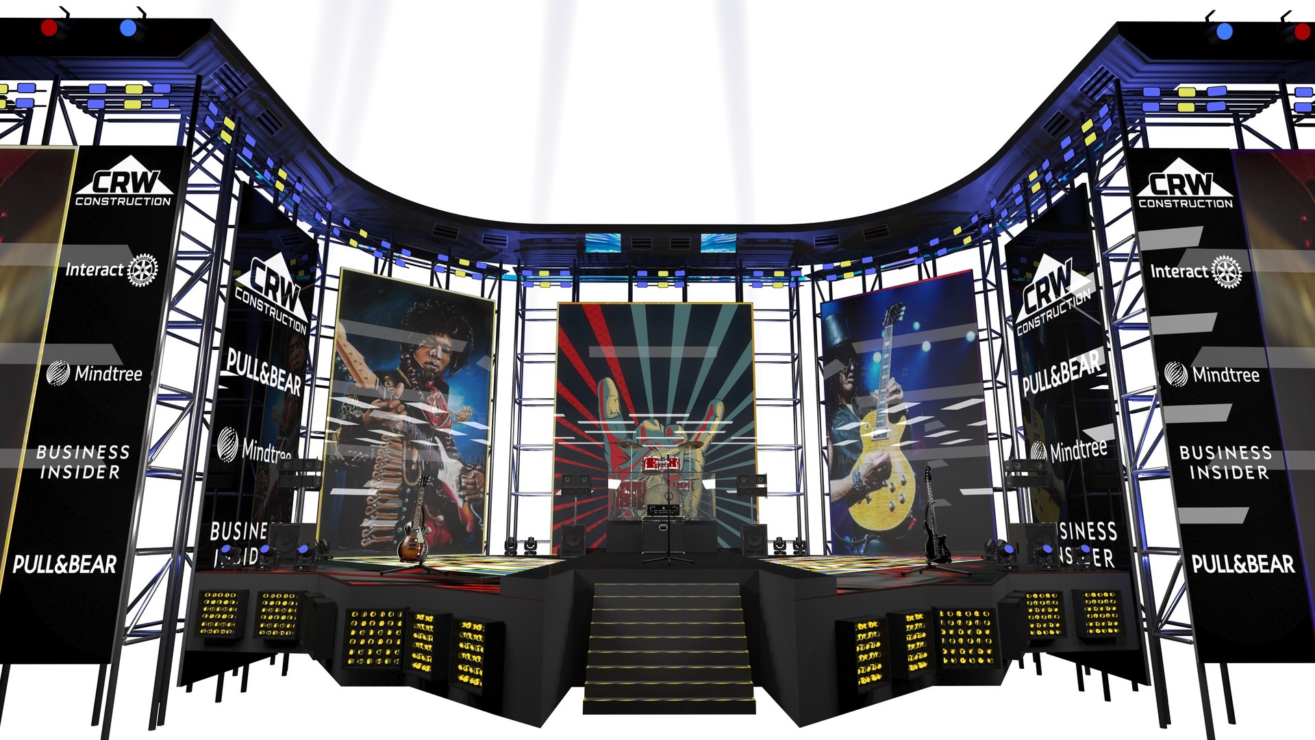 3D Concert Stage And Music Equipment - TurboSquid 2053736