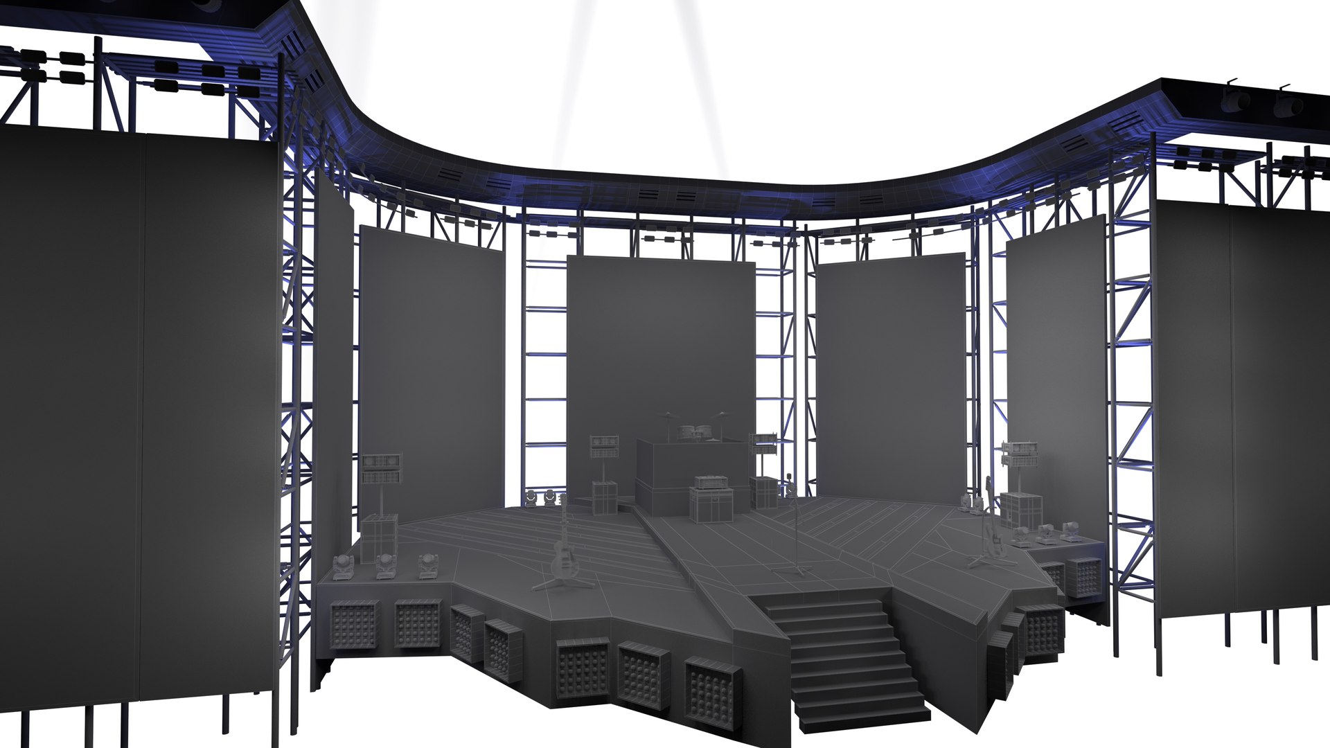 3D Concert Stage and Music Equipment - TurboSquid 2053736